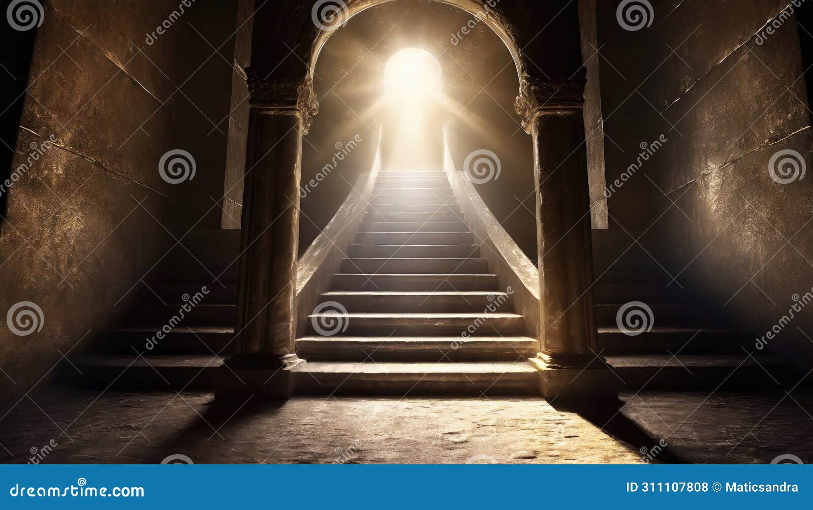 Stepping through the Ancient Doorway. Generated with AI Stock Illustration - Illustration of ...