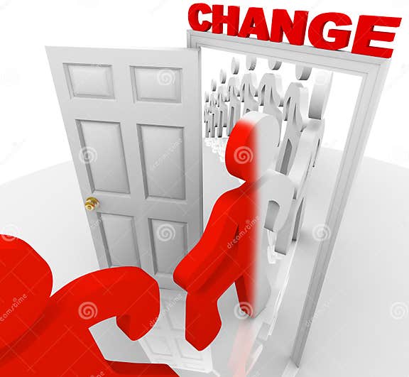 Stepping through the Change Doorway Stock Illustration - Illustration ...