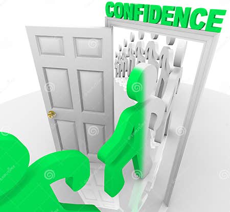 Stepping through the Confidence Doorway Stock Illustration ...