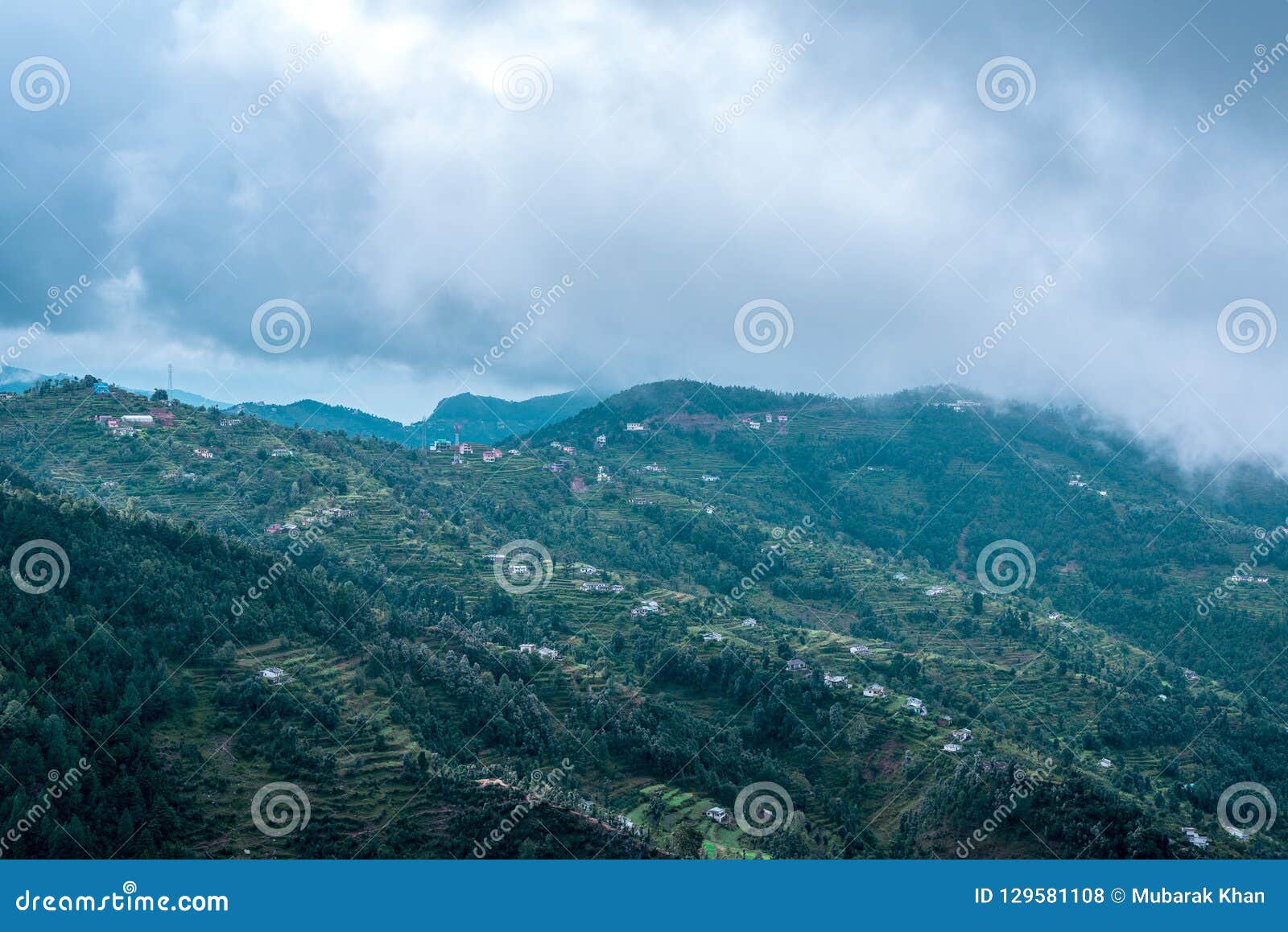 Stepping Fields in Himalayas Stock Photo - Image of district, hill ...