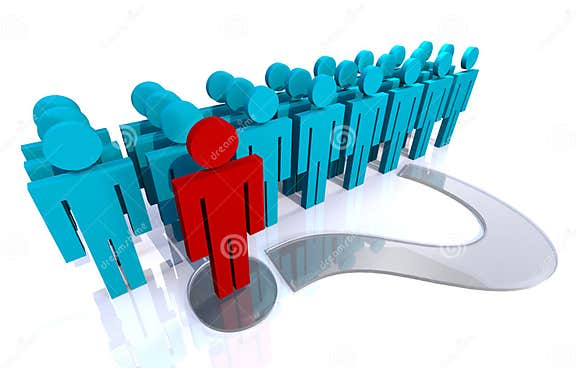 Stepping Forward with a Question Stock Illustration - Illustration of ...