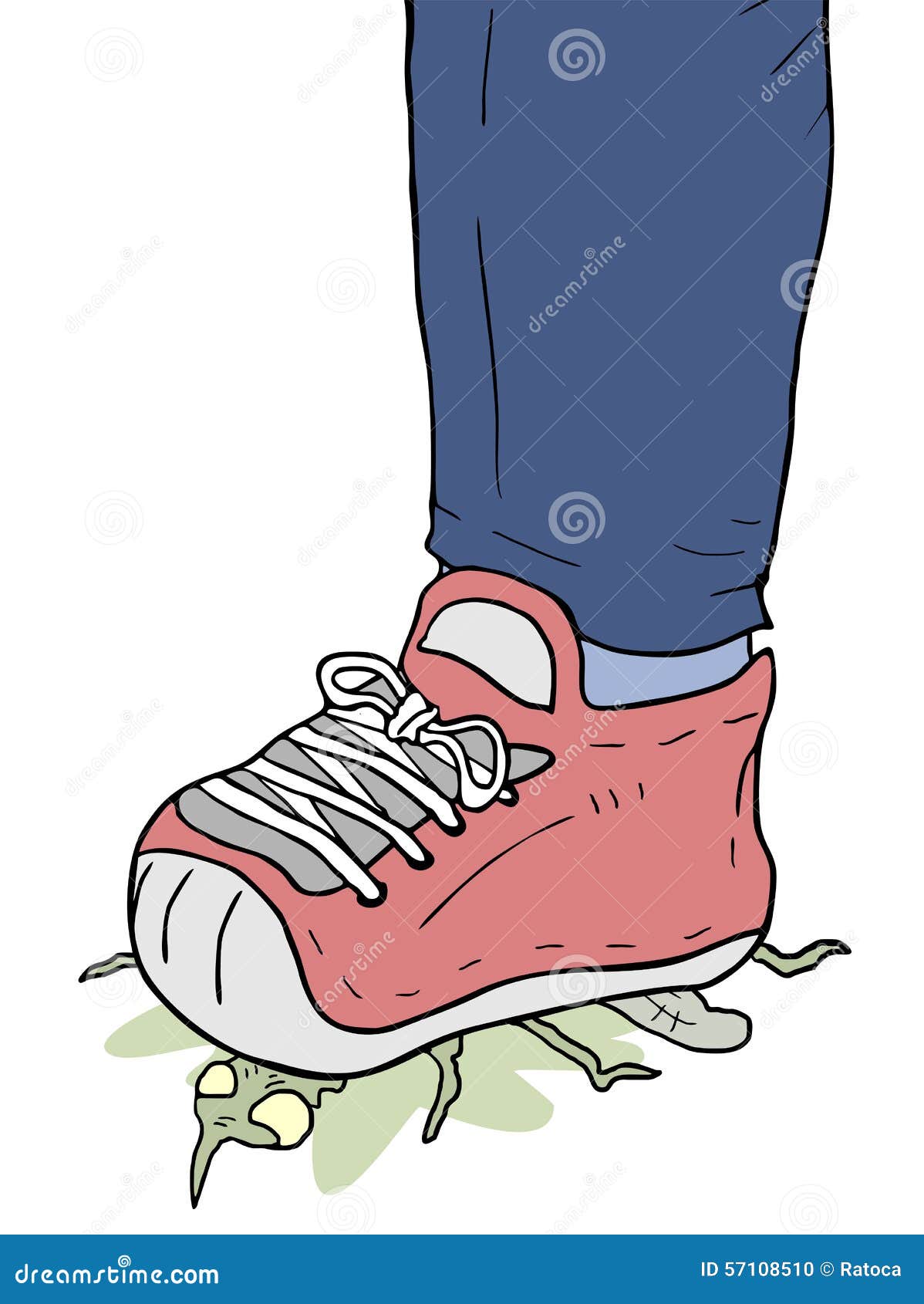 Stepping On A Insect Illustration Stock Vector - Image: 57108510