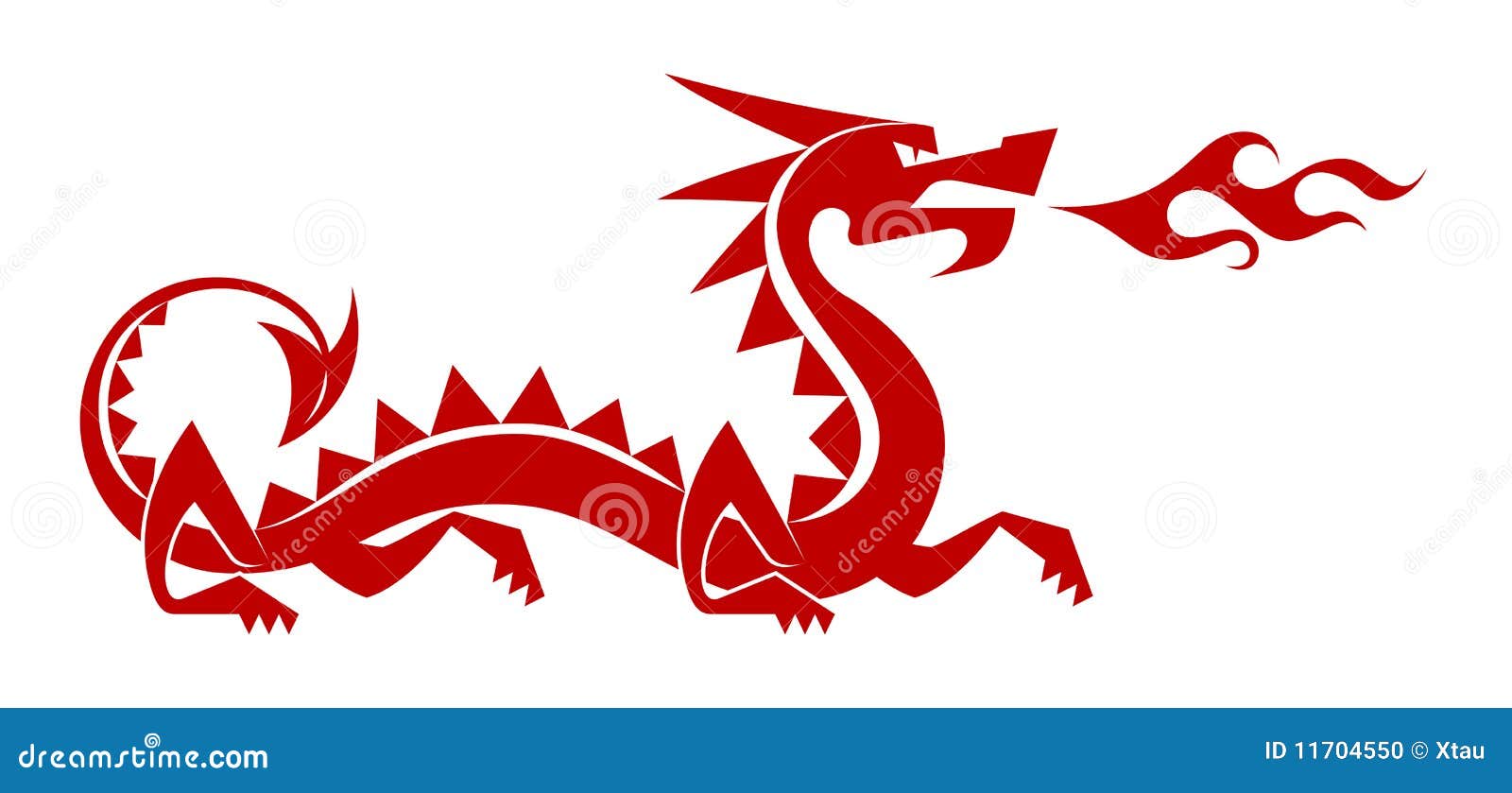 Dragon Rage Side View Silhouette Vector Illustration | CartoonDealer ...