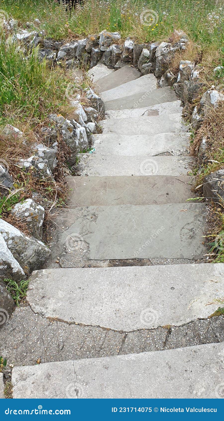 Stepping on a rock stock image. Image of walkway, stonewall - 231714075