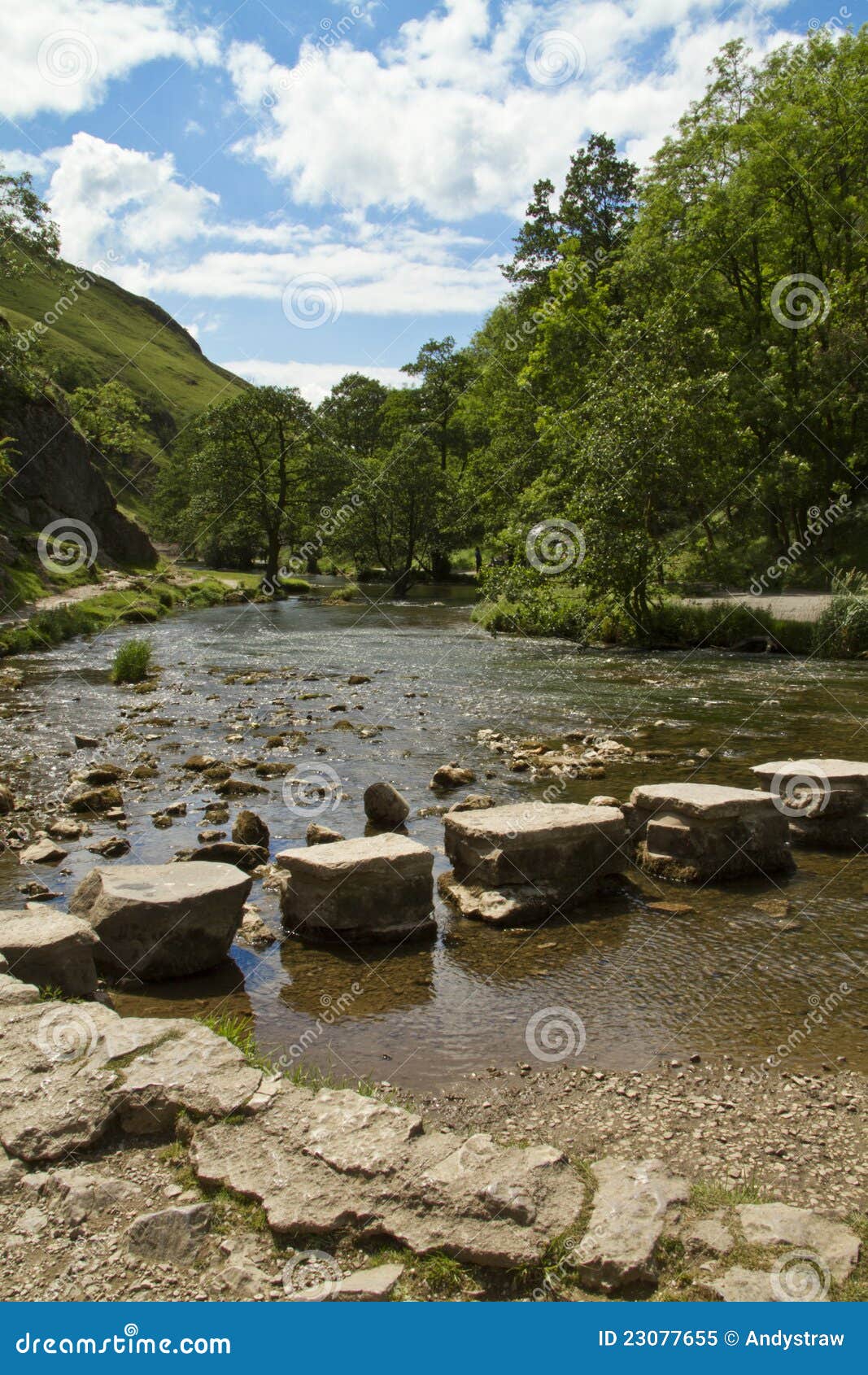 Stepping Stones at Dovedale Stock Image - Image of limestone ...