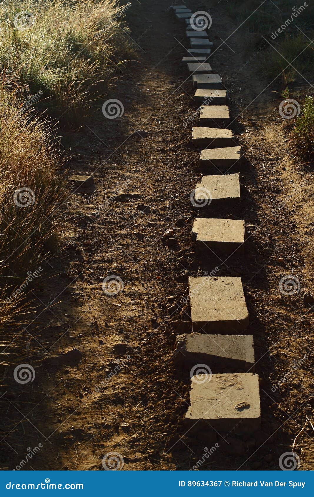 Stepping Stones on a Dusty Path Stock Image - Image of watch, step ...