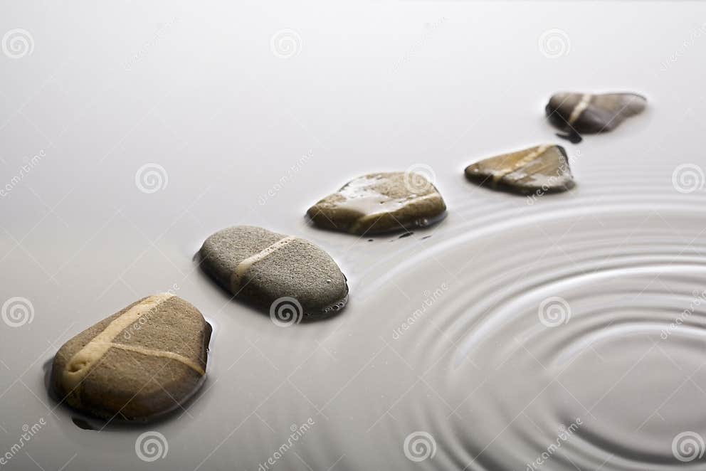 Stepping Stones in Rippled Water Stock Image - Image of lines, calm ...