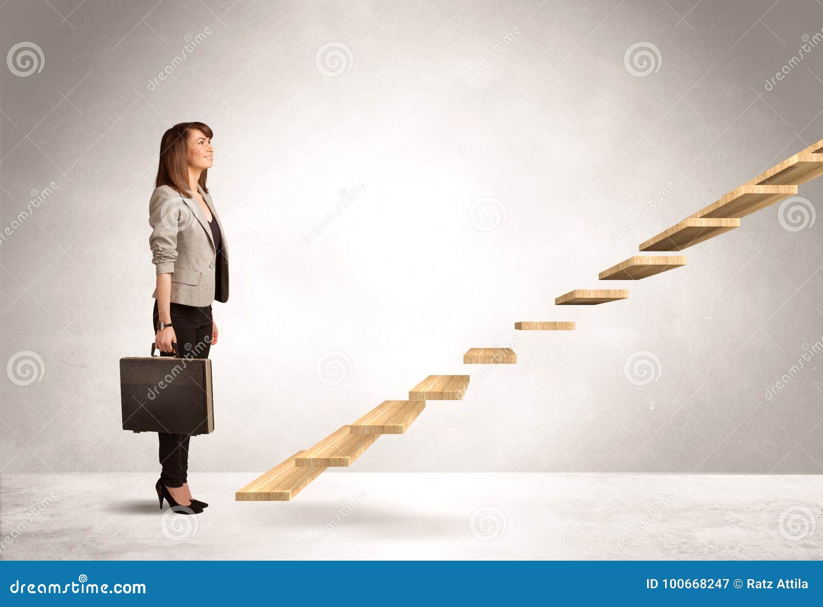 Stepping up a staircase stock image. Image of concept - 100668247