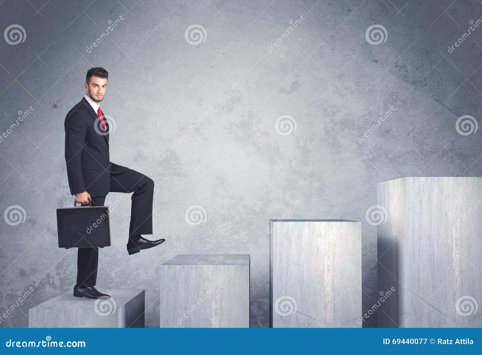 Stepping up a staircase stock image. Image of idea, leadership - 69440077