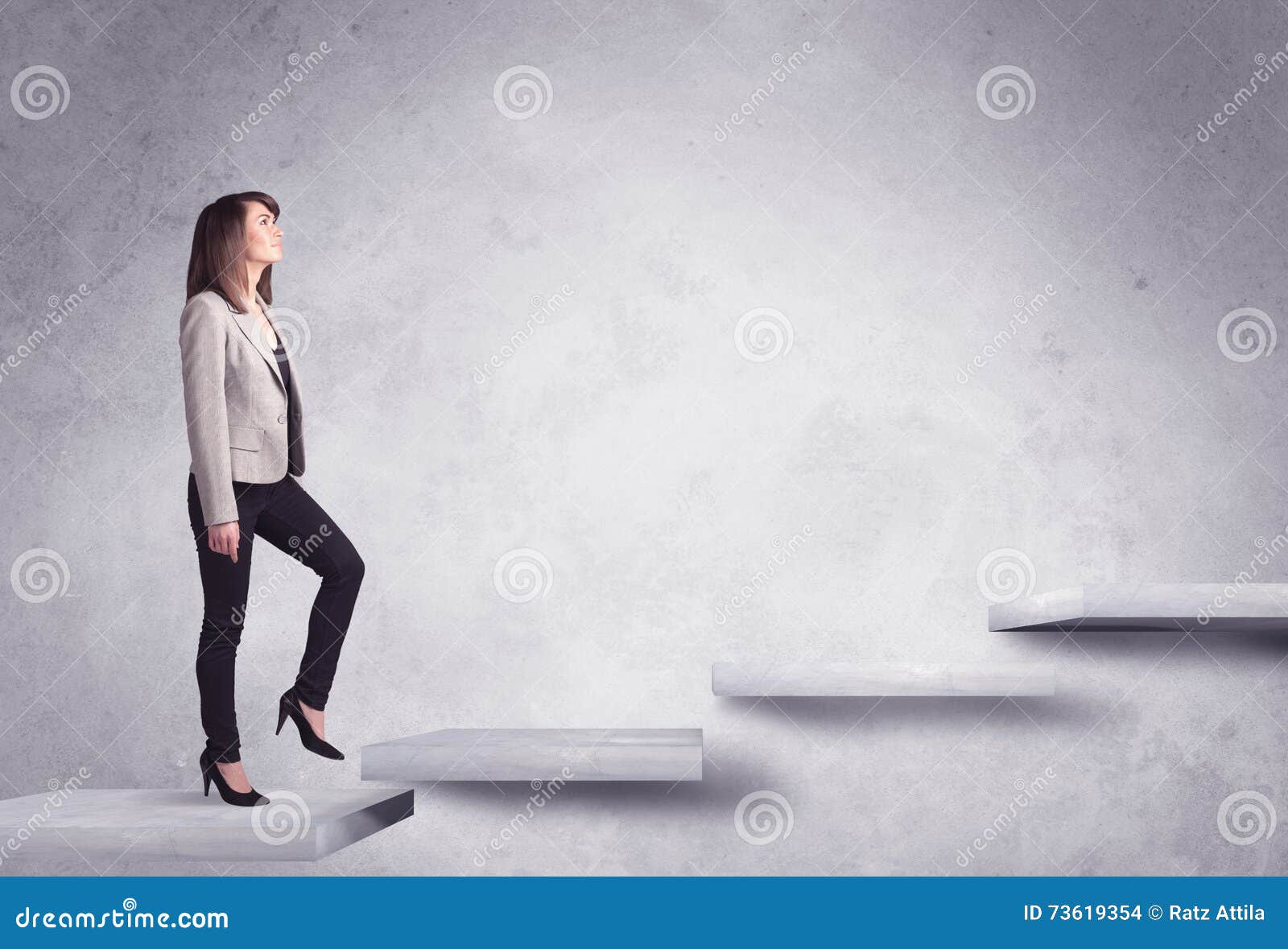 Stepping up a staircase stock photo. Image of goal, confident - 73619354