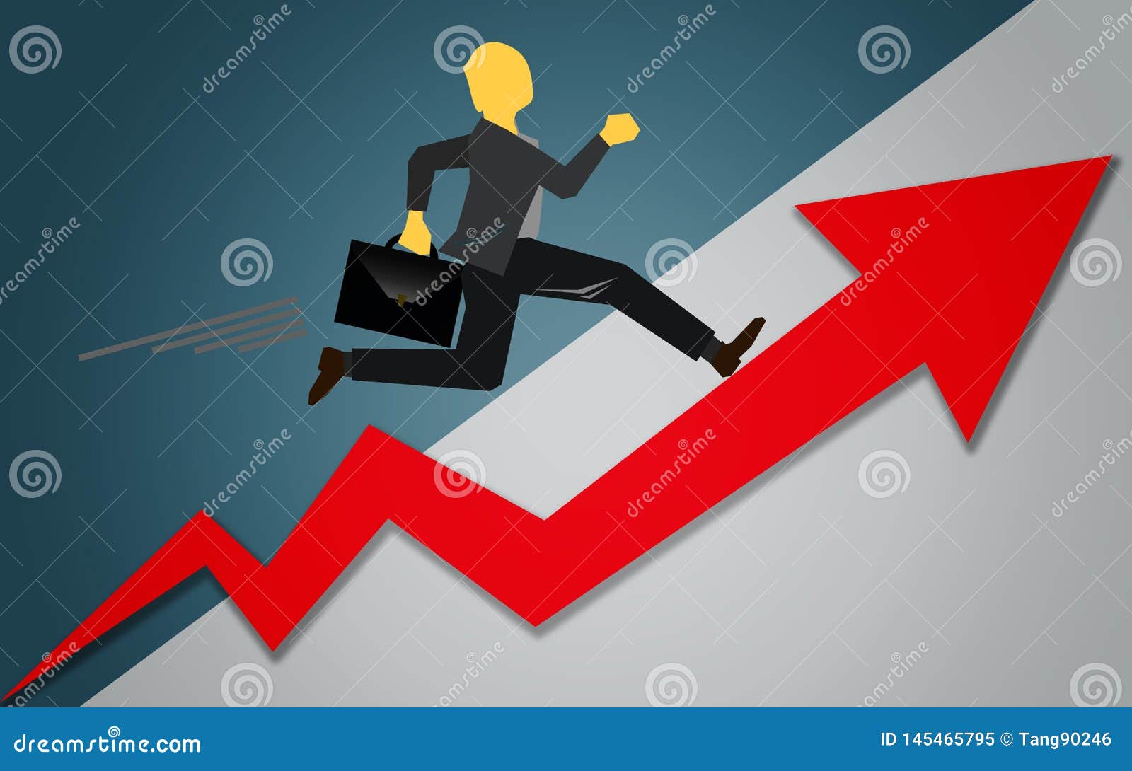 Stepping Up To the Top of Arrow for Success Stock Illustration ...