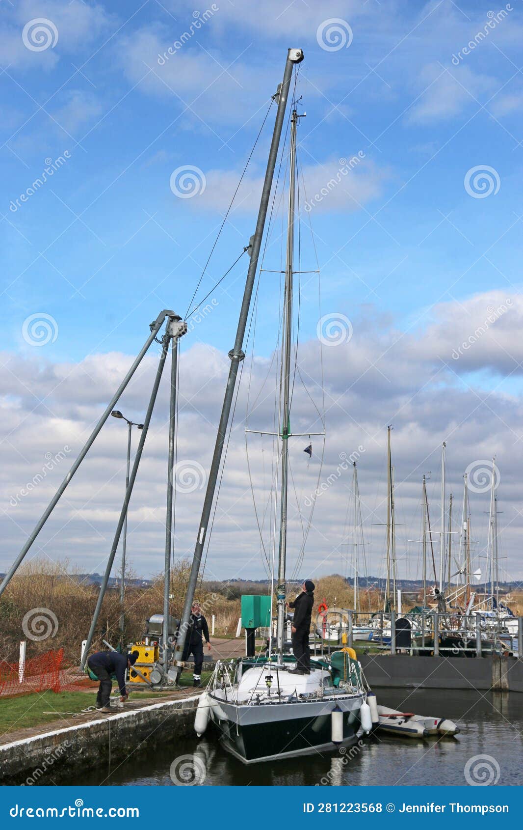 Stepping a Yacht Mast on the Exeter Canal Editorial Stock Photo - Image ...