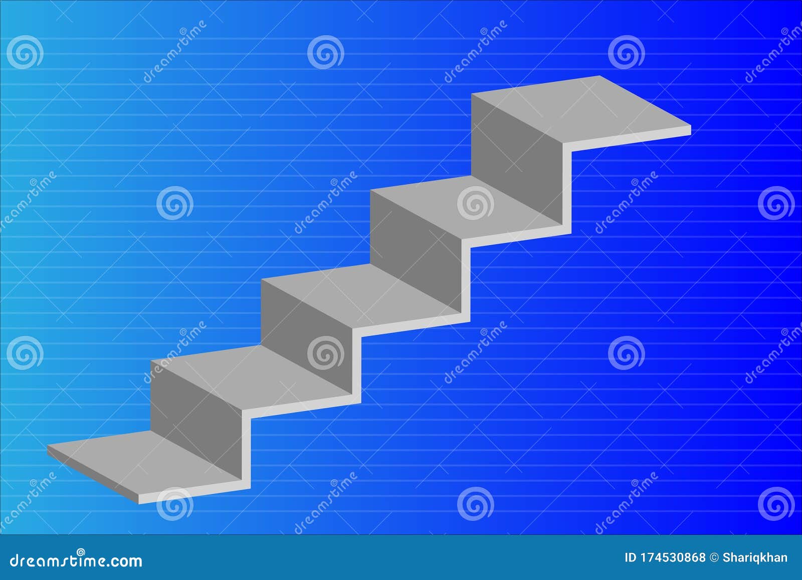 Growth Abstract Concept with Three Dimensional Steps Stock Vector ...