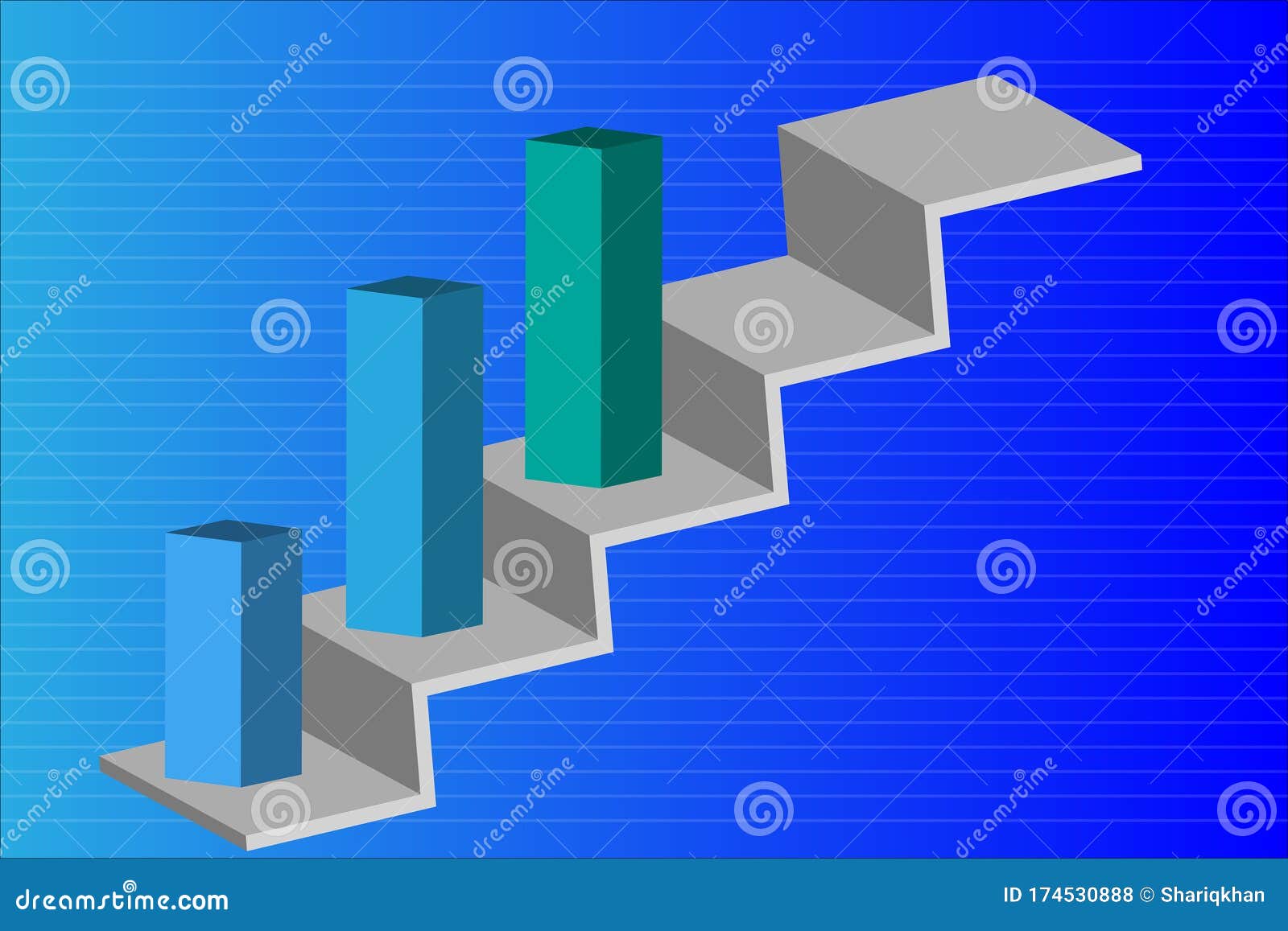 Growth Abstract Concept with Three Dimensional Steps Stock Vector ...