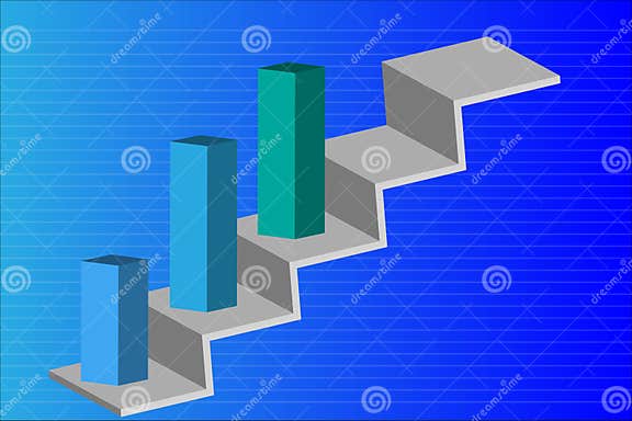 Growth Abstract Concept with Three Dimensional Steps Stock Vector ...