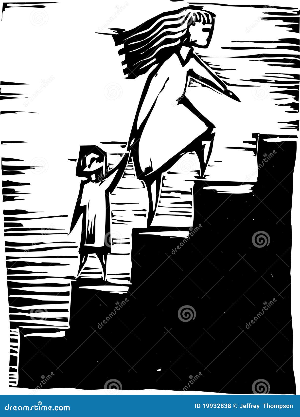 Flight Of Steps Black And White 2D Cartoon Object | CartoonDealer.com ...