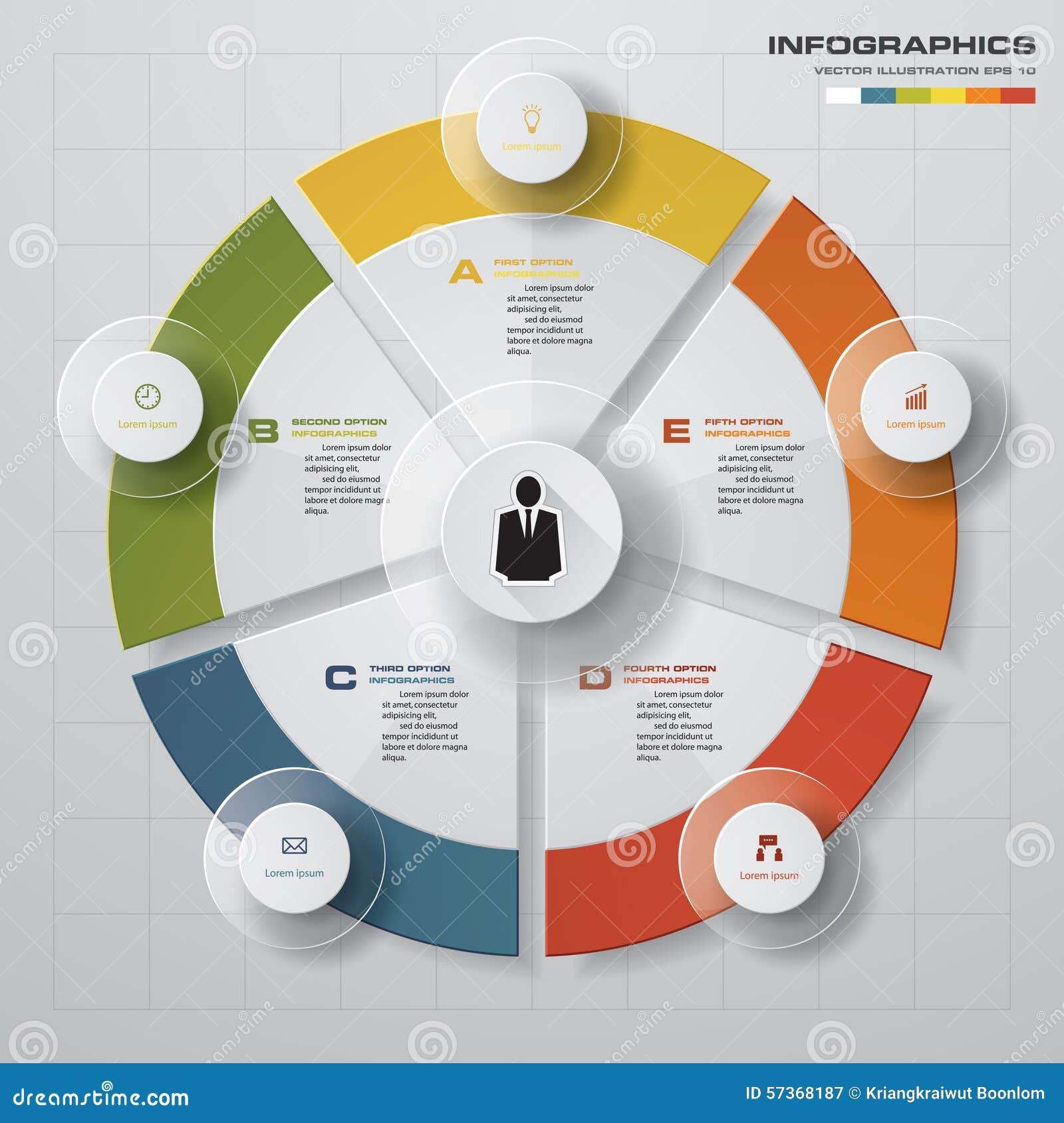 5 Steps Abstract Template/graphic or Website Layout. Stock Vector ...