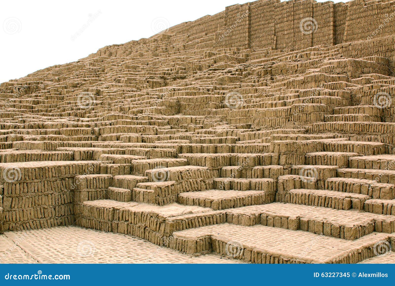 Steps of the Adobe Pyramid at Huaca Pucllana Stock Image - Image of ...