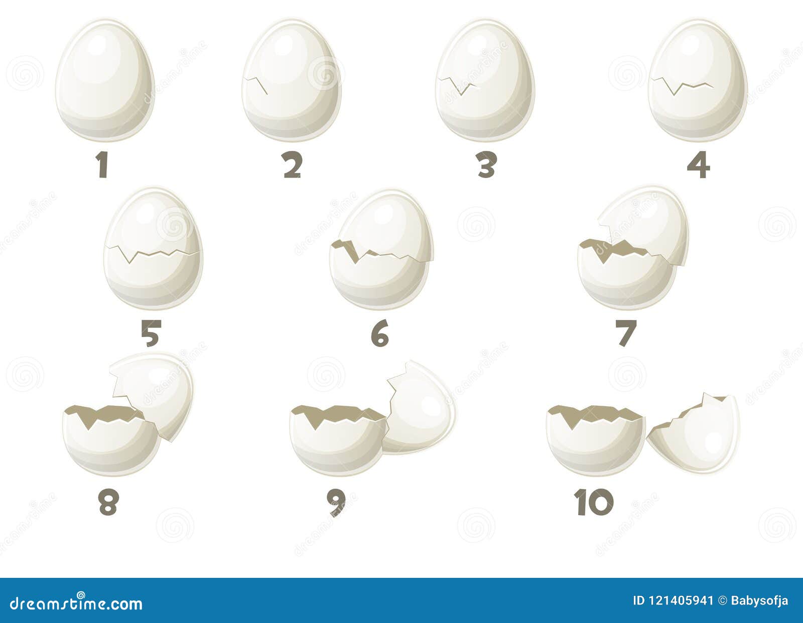 10 Steps Animations Broken Egg in Vector Stock Vector - Illustration of ...