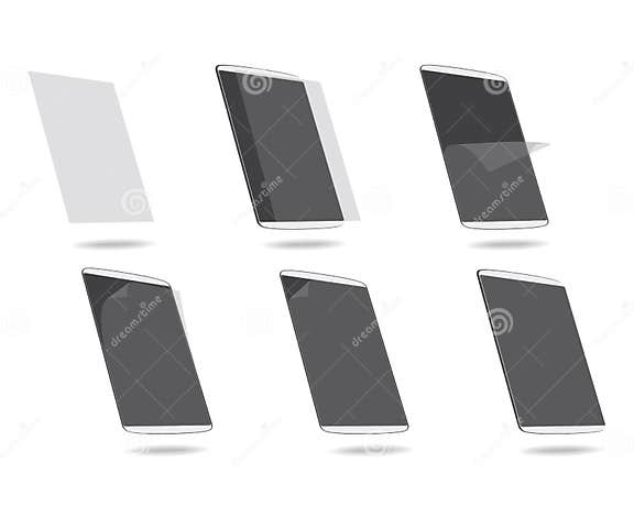 Steps Apply Screen Protector Tablet Computer Stock Vector ...