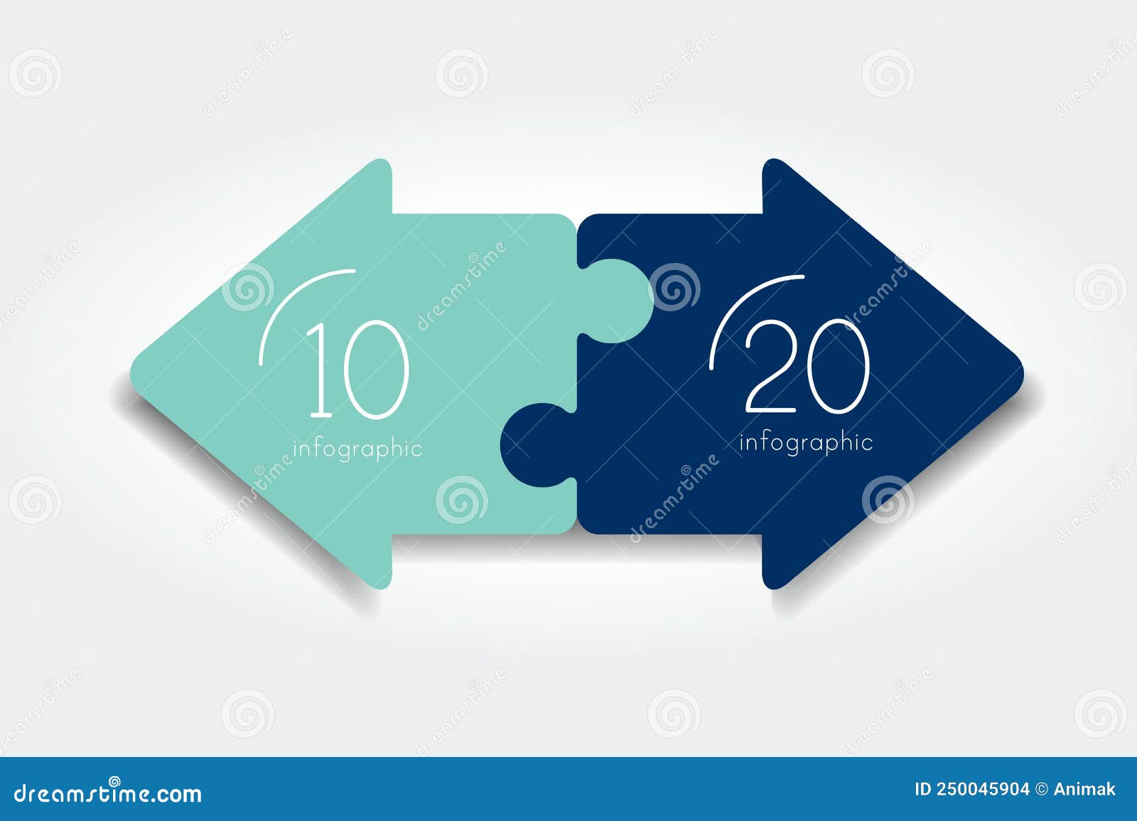 2 Steps Arrow Infographic Puzzle. Chart, Scheme, Diagram Stock Vector ...