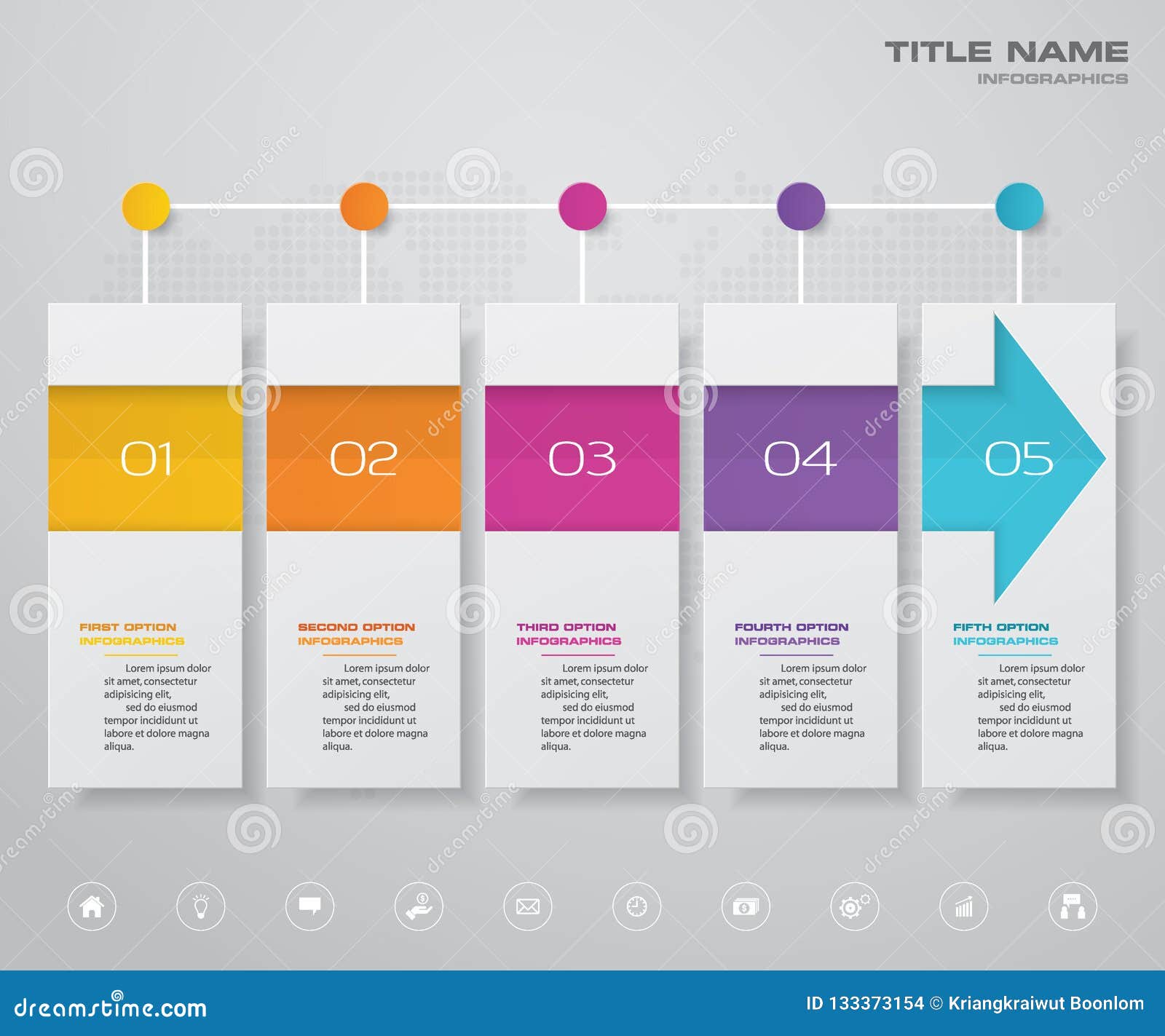 5 Steps Arrow Infographics Chart Design Element. for Data Presentation ...