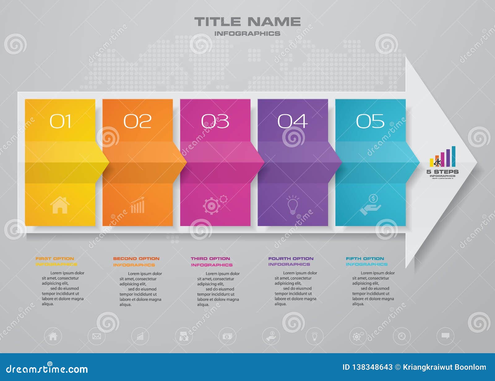 5 Steps Arrow Timeline Infographic Element. Stock Vector - Illustration ... 5 Steps Arrow Timeline Infographic Element. Stock Vector - Illustration ...