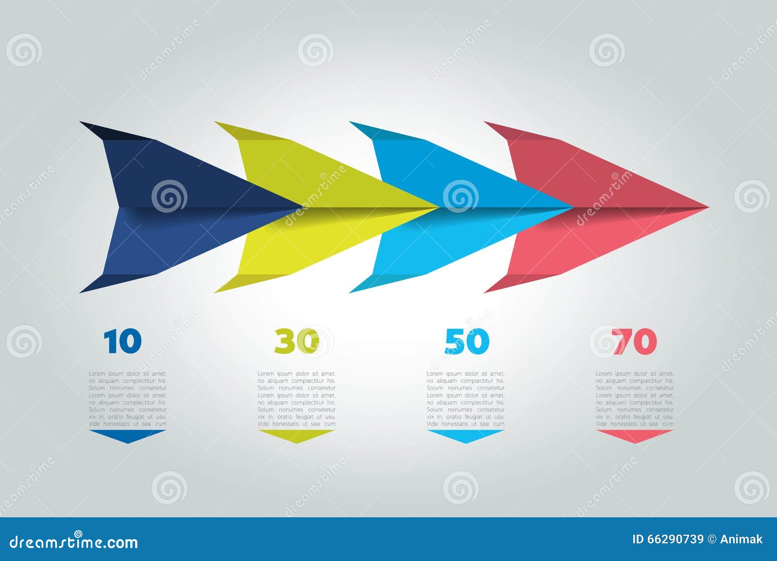 4 Steps Arrow Tutorial, Chart, Diagram. Stock Vector - Illustration of ...