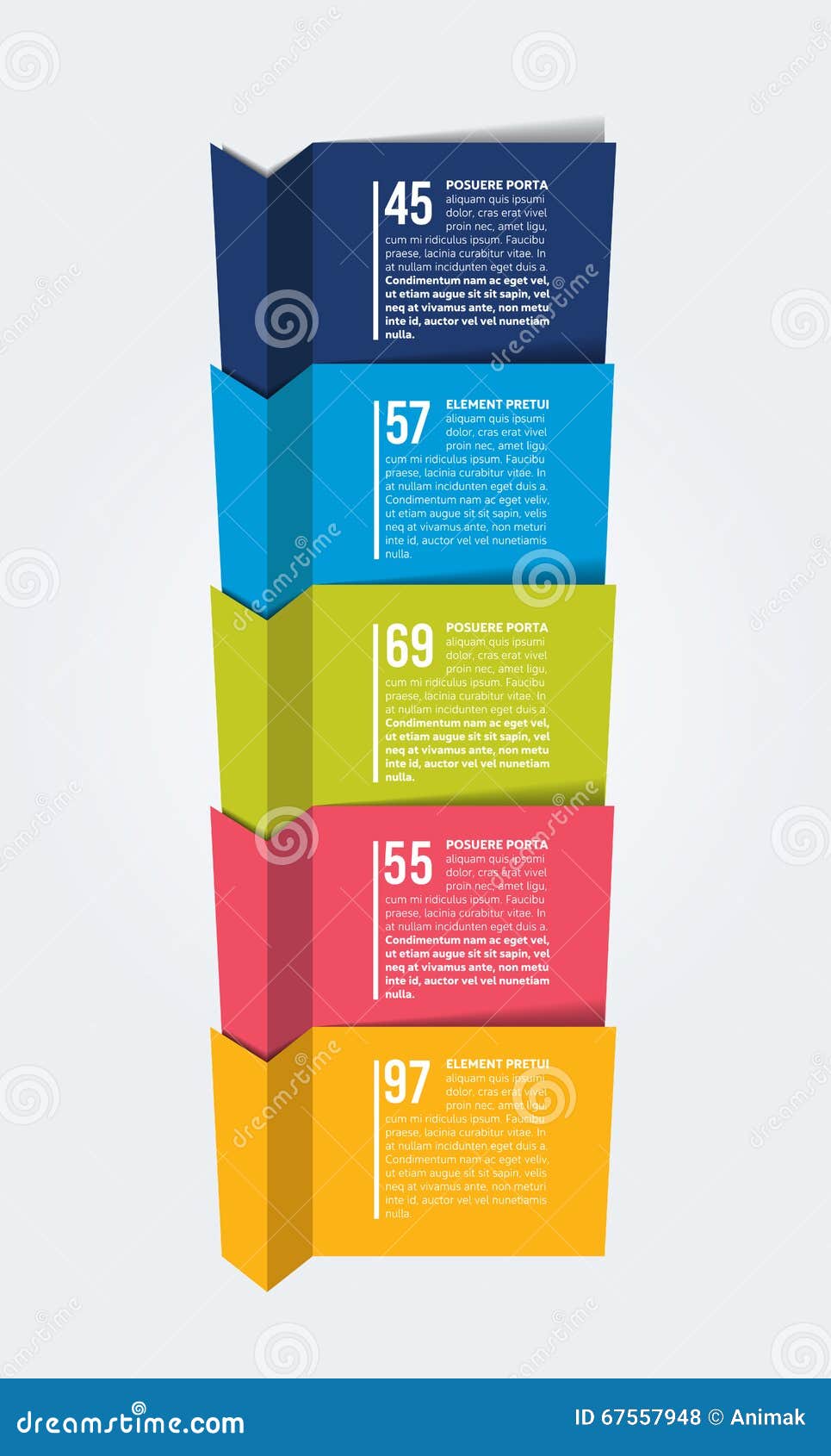 5 Steps Arrow Tutorial, Chart, Diagram. One, Two, Three, Four, Five ...