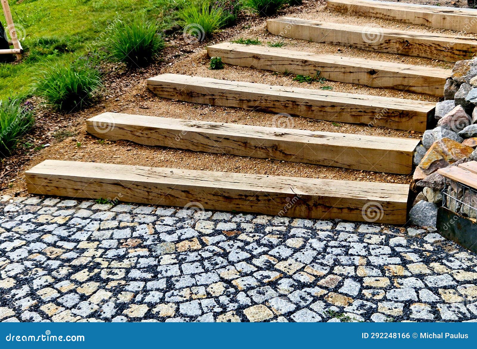 Steps from the Beams on the Terrace by the Shore. Lined Stock Photo ...