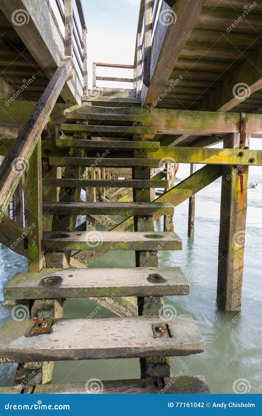 Steps beneath jetty stock photo. Image of seaside, maritime - 77161042