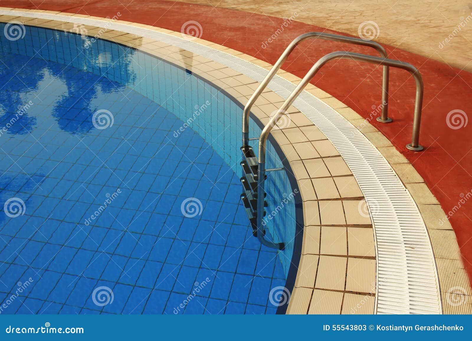 Steps in blue water pool stock image. Image of scene - 55543803