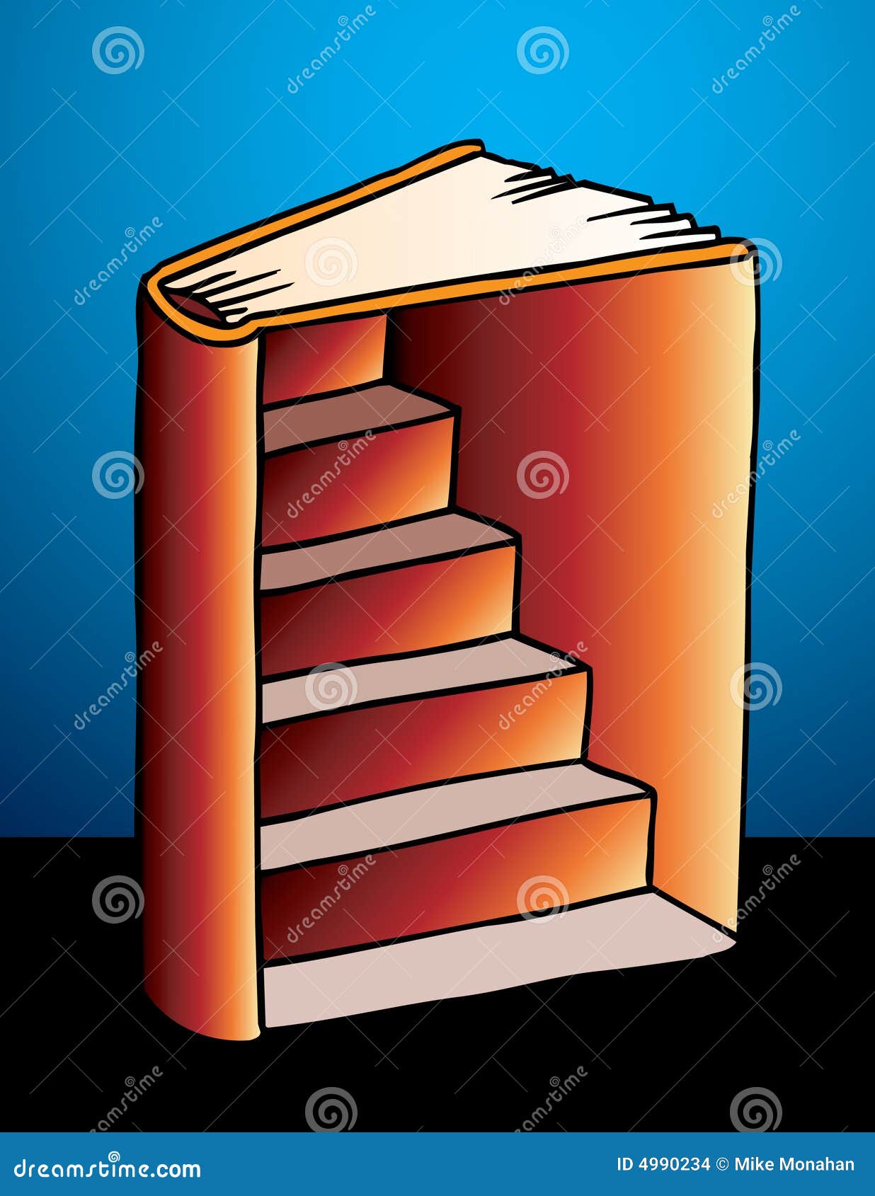Steps on book stock vector. Illustration of design, abstract - 4990234