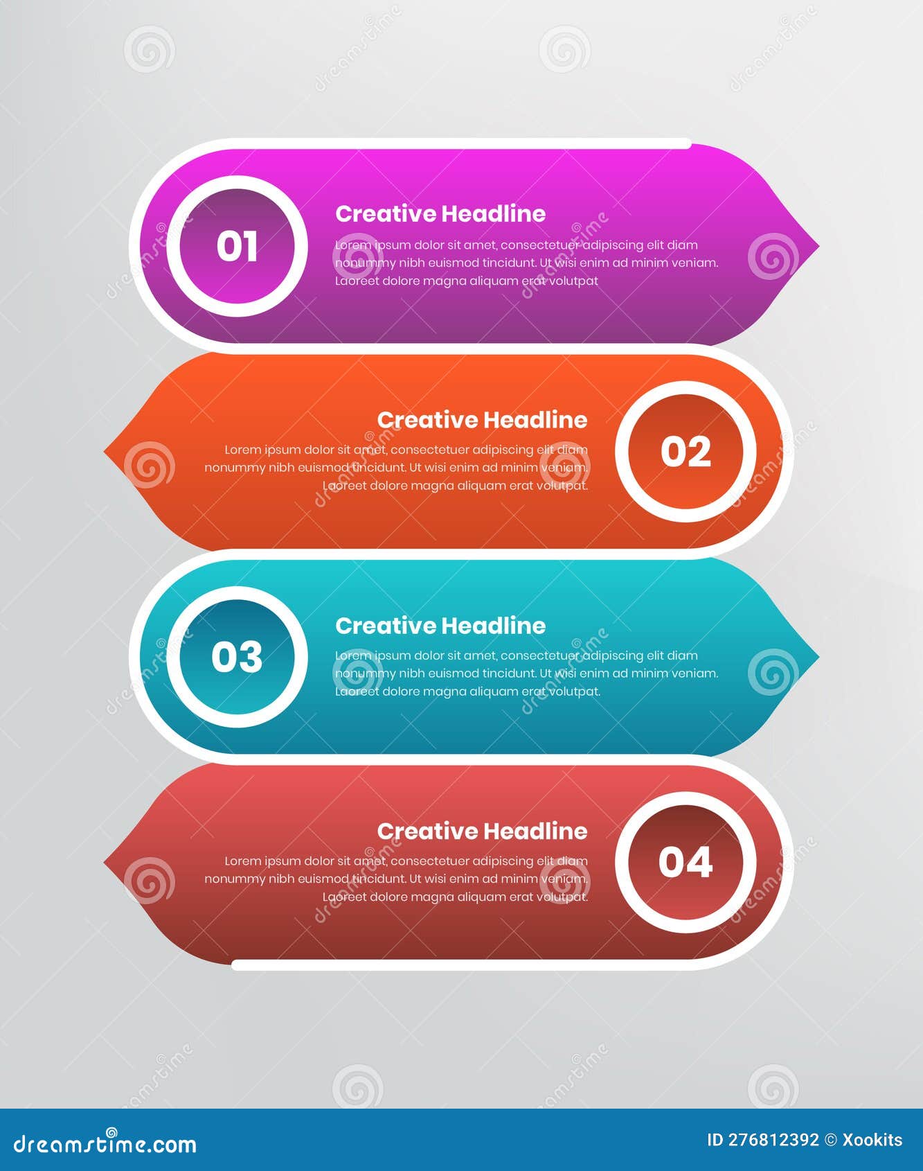 Steps or Business Process Infographic Presentation with Multicolored ...