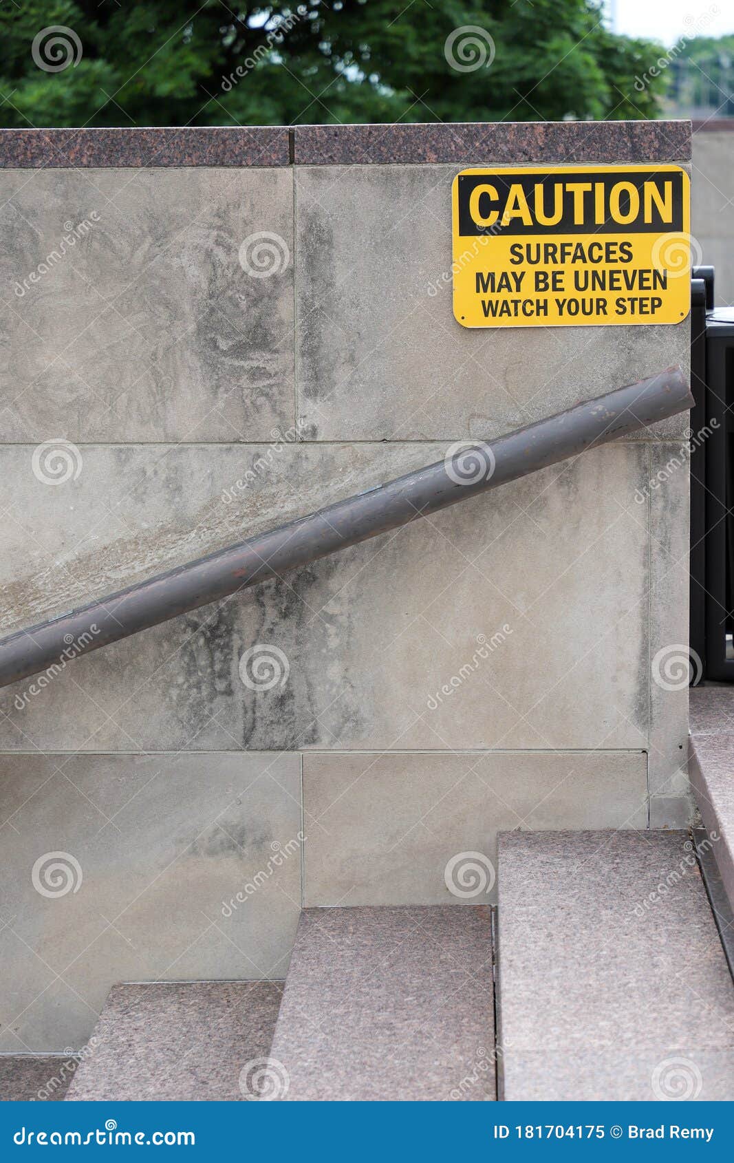 Steps with caution sign stock image. Image of message - 181704175