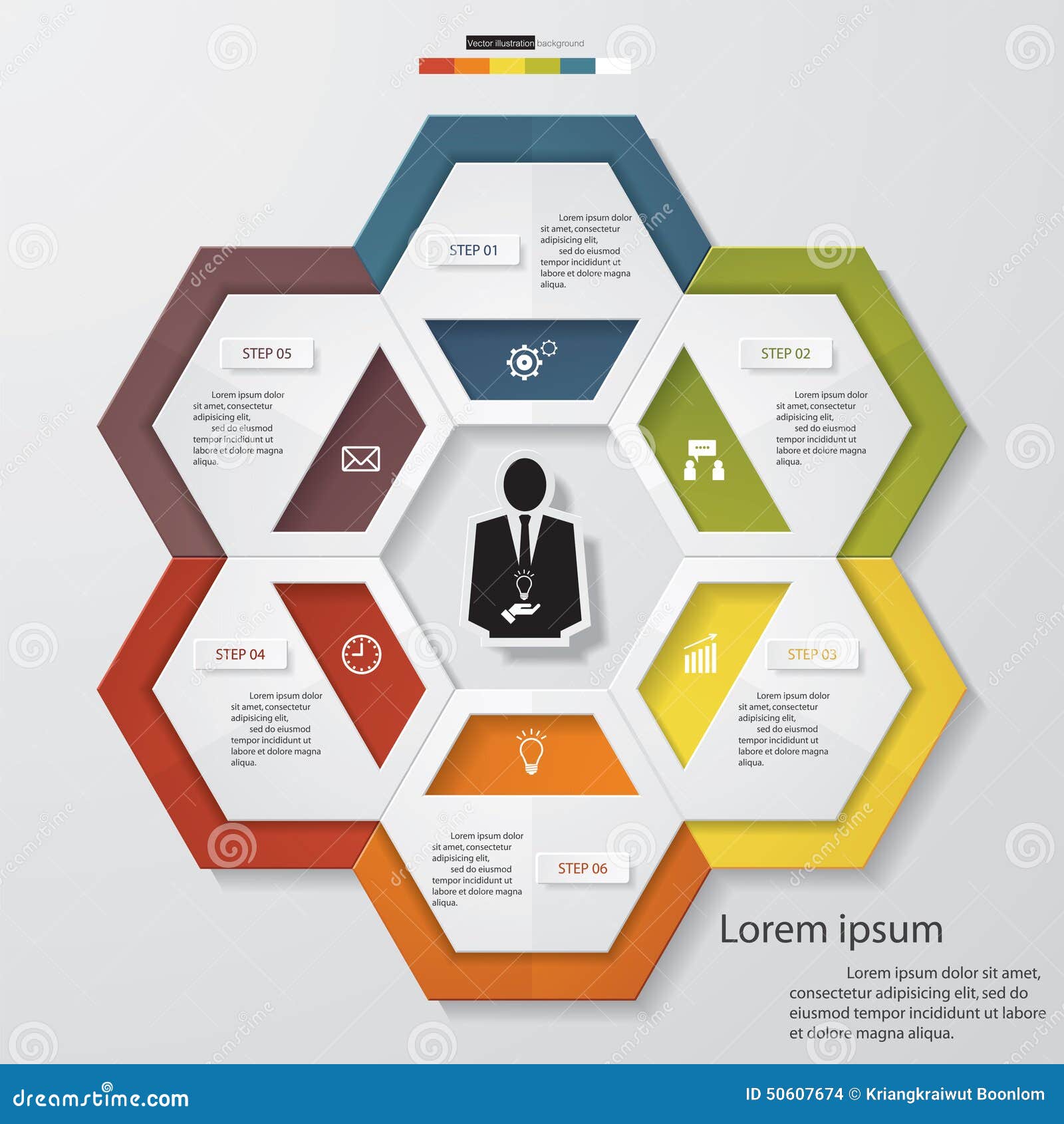 6 Steps Chart Template/graphic or Website Layout. Stock Vector ...