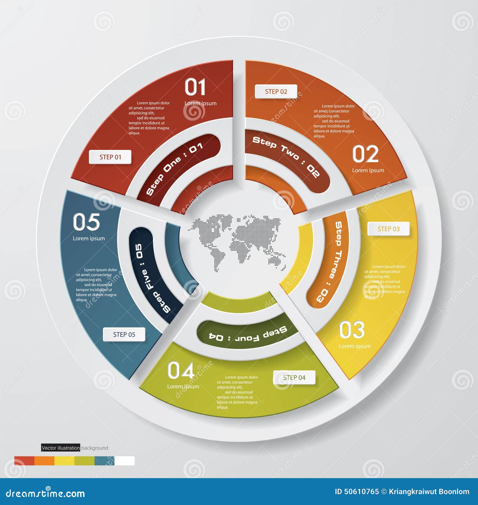 5 Steps Chart Template/graphic or Website Layout. Stock Vector ...