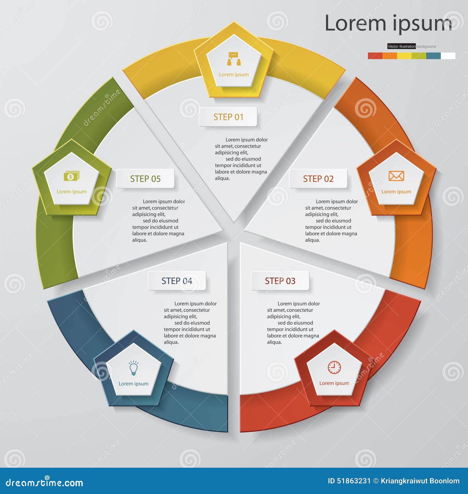5 Steps Chart Template/graphic or Website Layout. Stock Vector ...