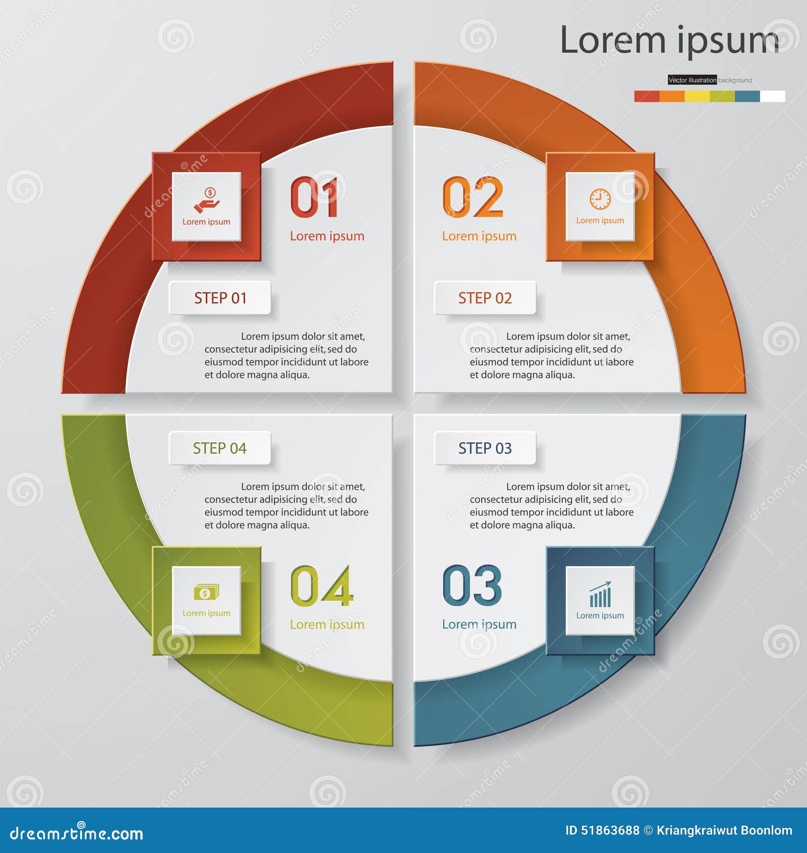 4 Steps Chart Template/graphic or Website Layout. Stock Vector ...