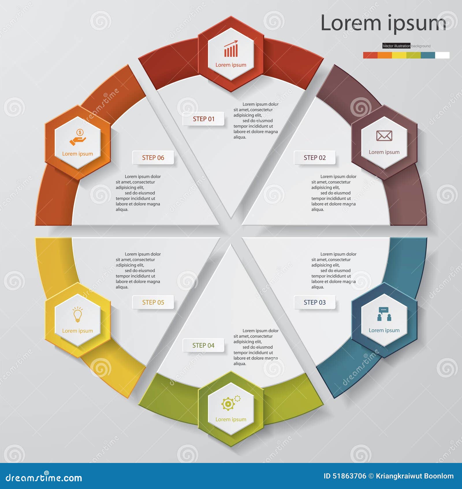 6 Steps Chart Template/graphic or Website Layout. Stock Vector ...