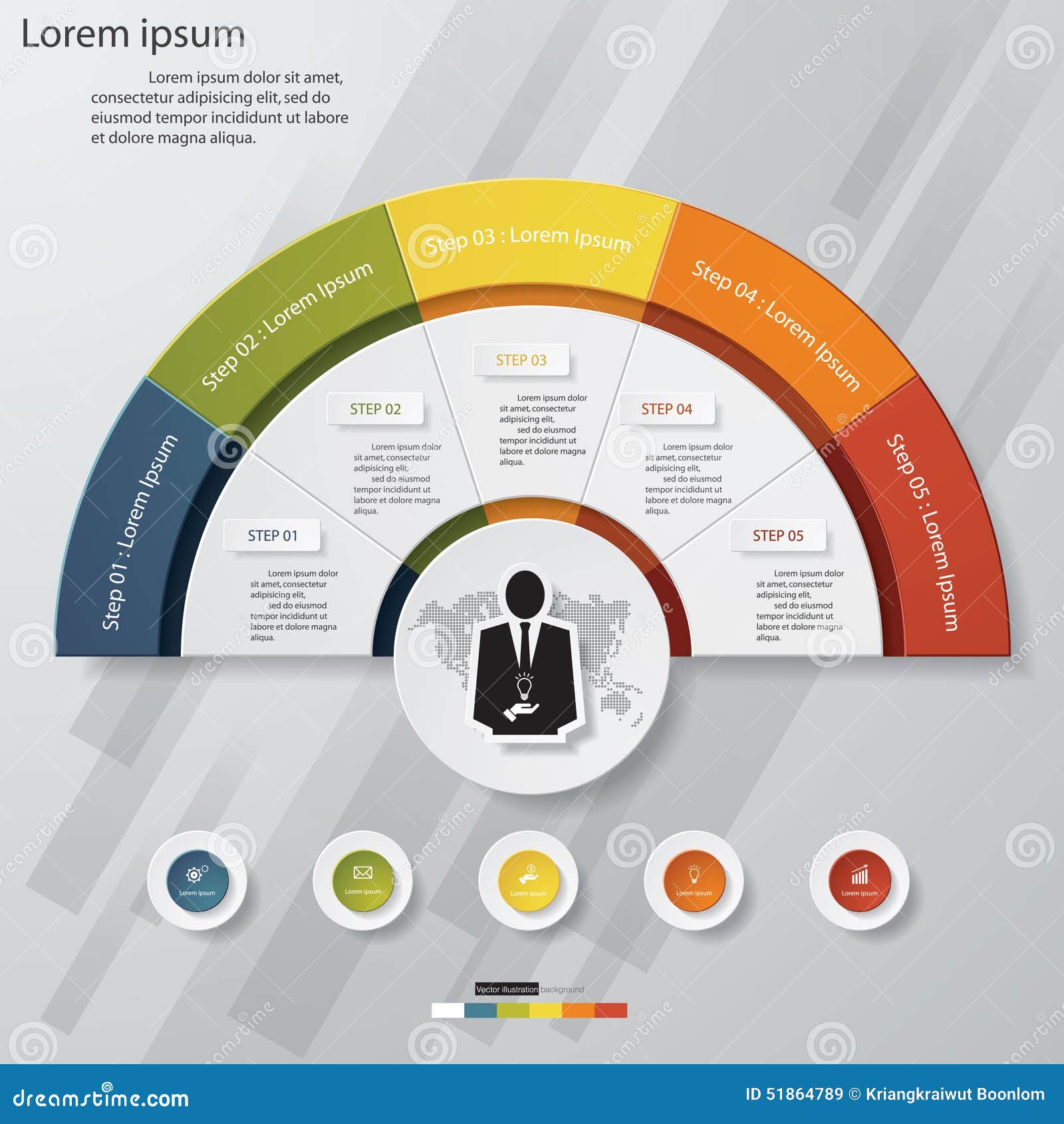 5 Steps Chart Template/graphic or Website Layout. Stock Vector ...