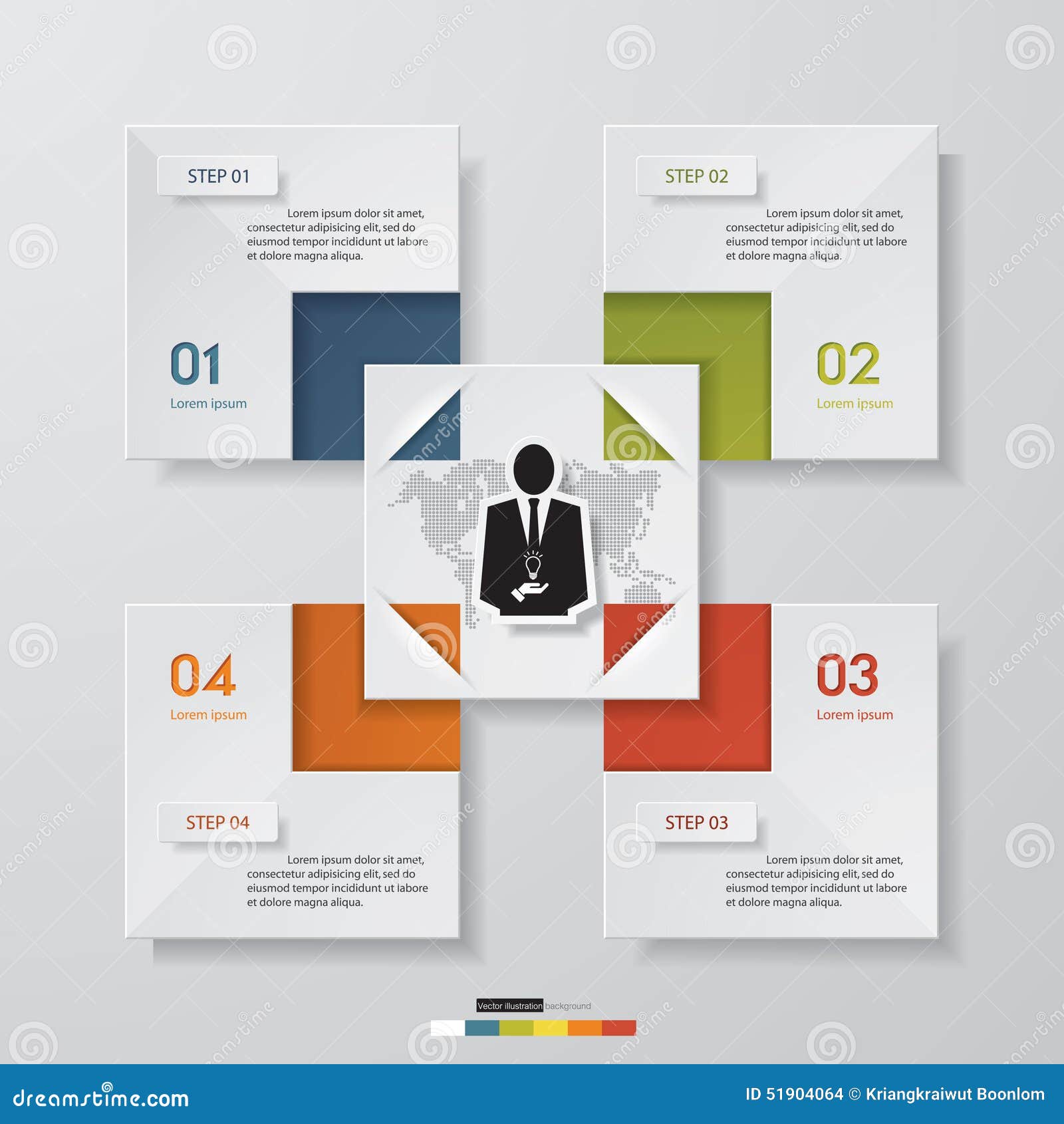 4 Steps Chart Template/graphic or Website Layout. Stock Vector ...