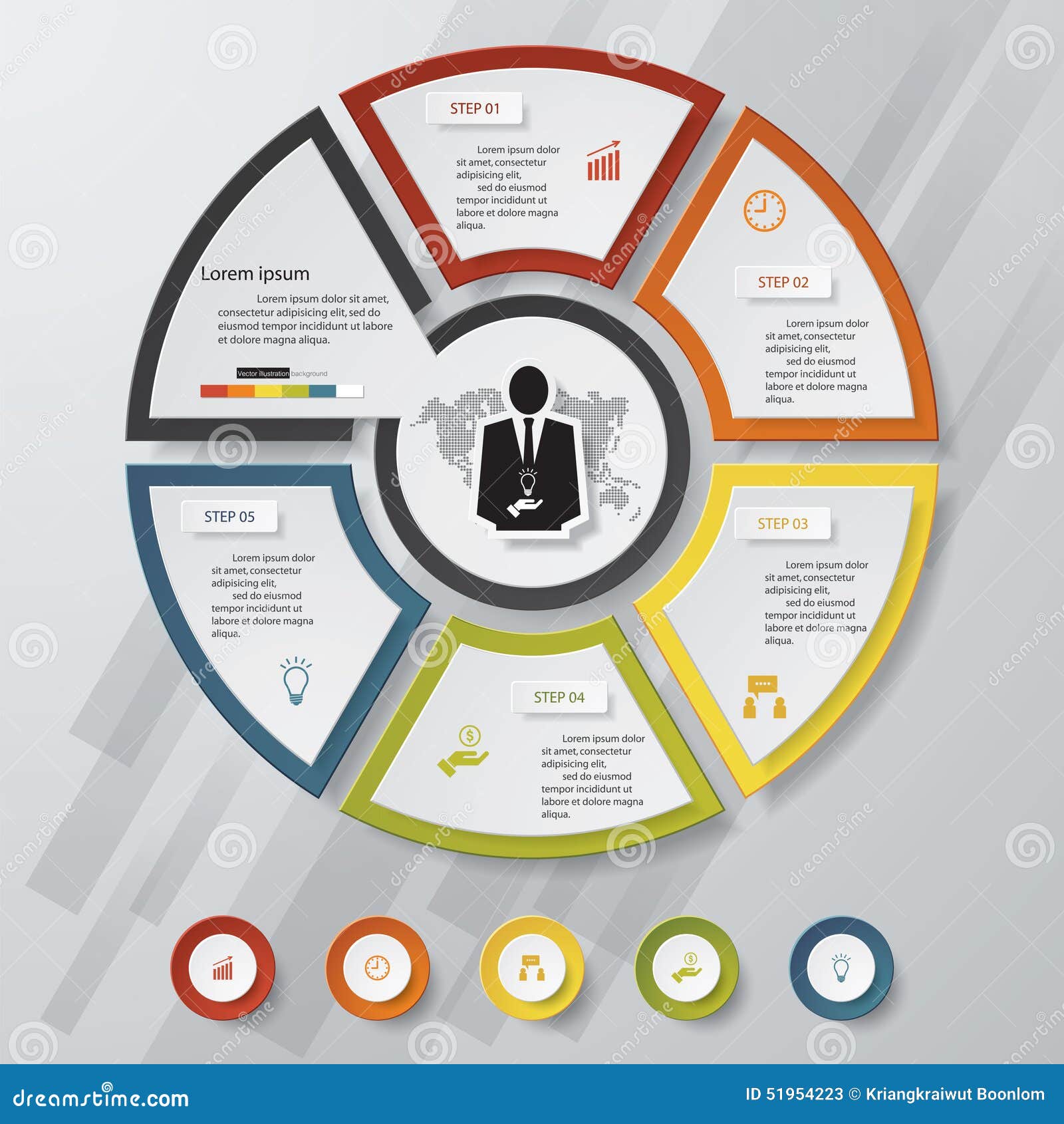 5 Steps Chart Template/graphic or Website Layout. Stock Vector ...