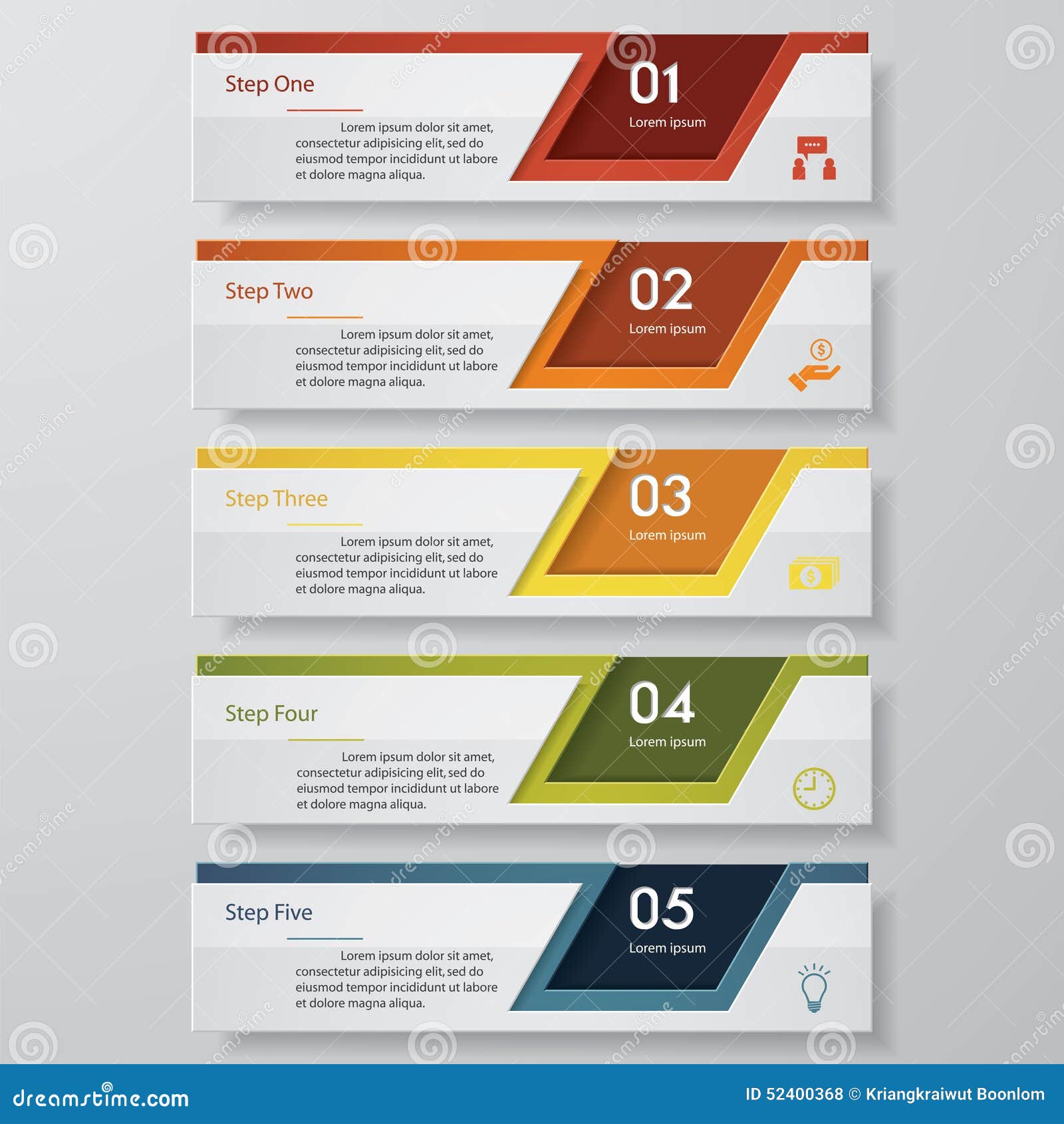 5 Steps Chart Template/graphic or Website Layout. Stock Vector ...