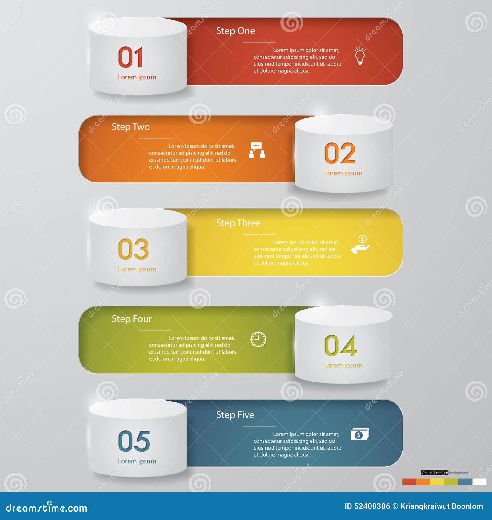 5 Steps Chart Template/graphic or Website Layout. Stock Vector ...