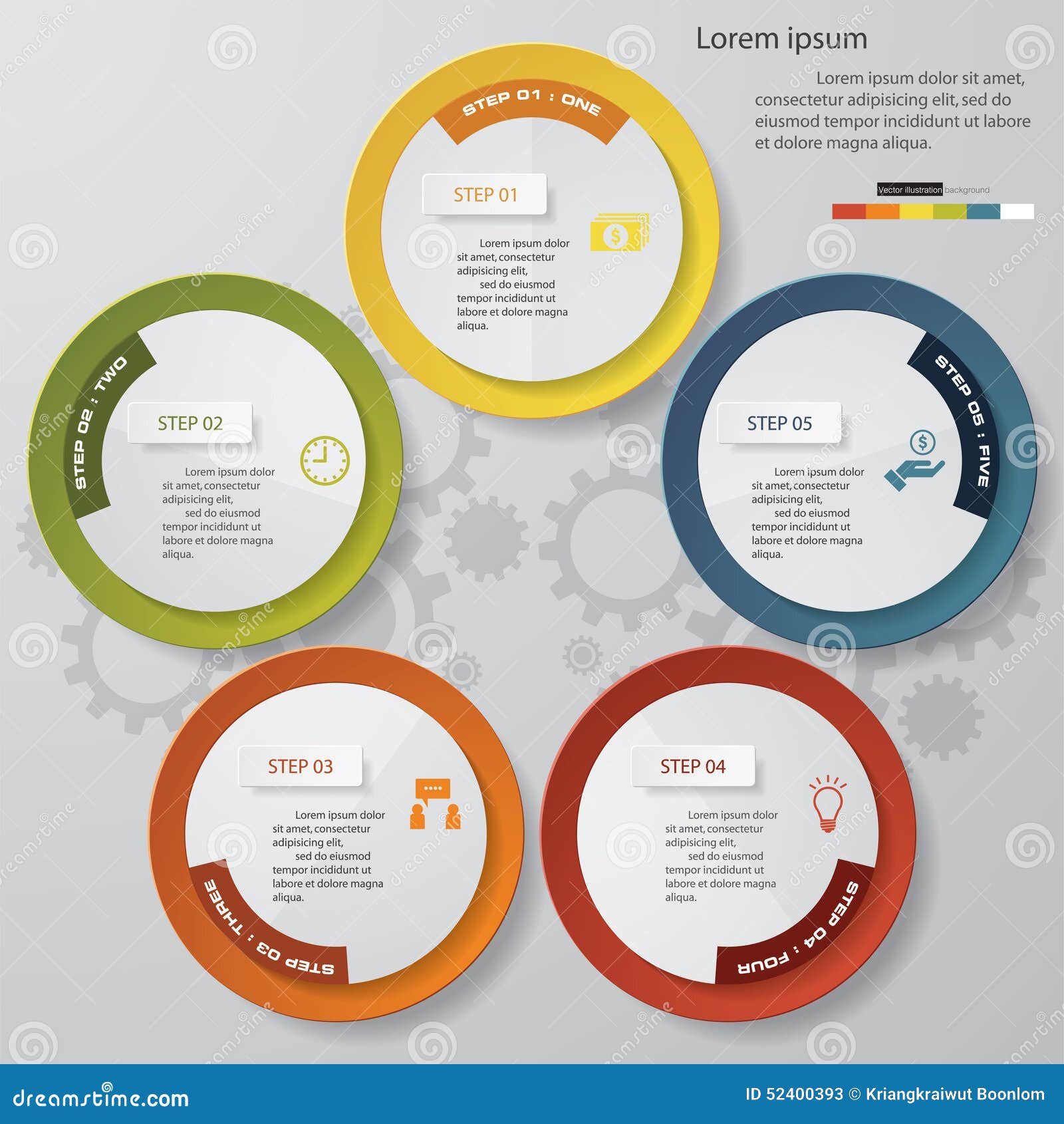 5 Steps Chart Template/graphic or Website Layout. Stock Vector ...