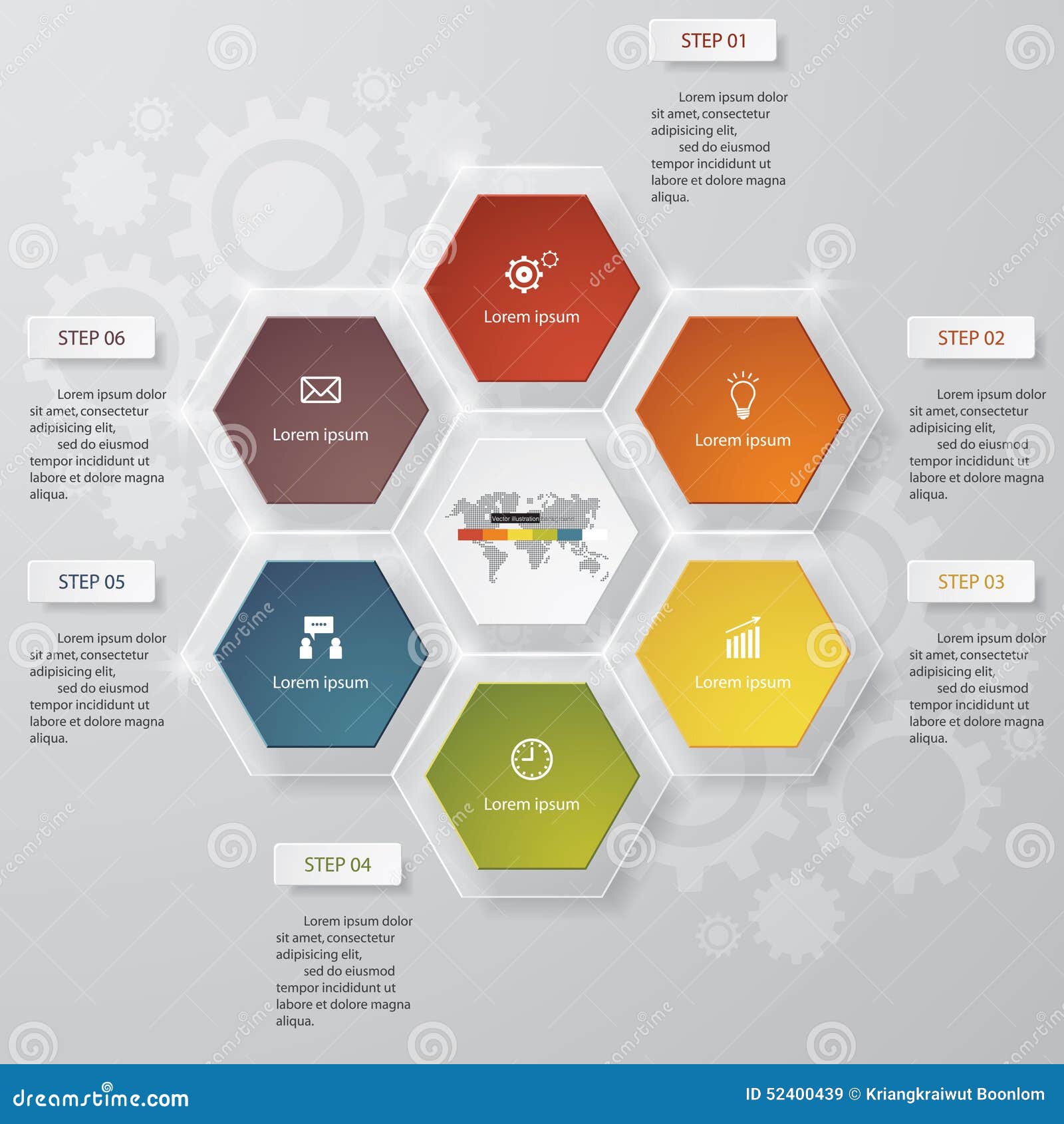 6 Steps Chart Template/graphic or Website Layout. Stock Vector ...