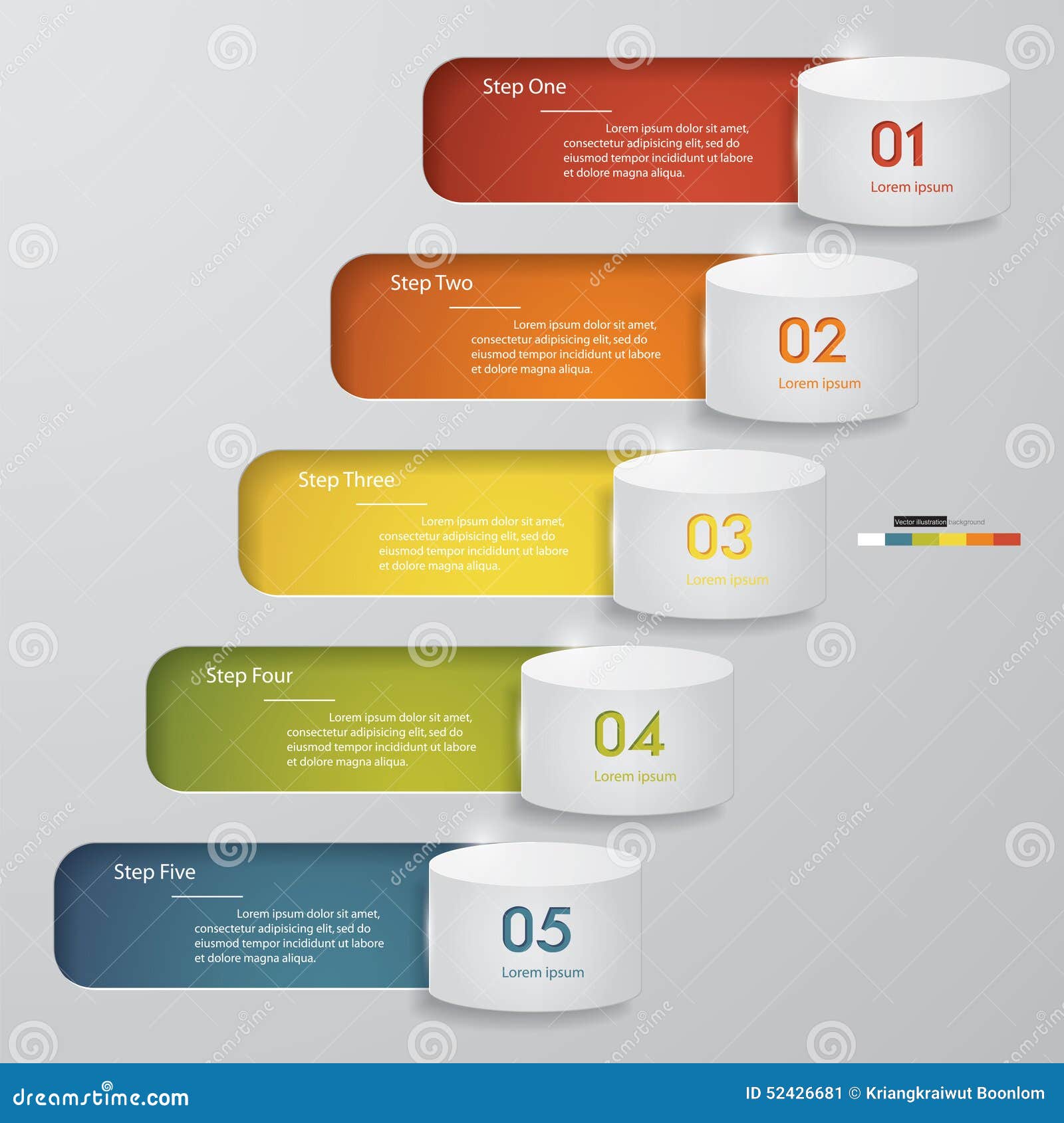 5 Steps Chart Template/graphic or Website Layout. Stock Vector ...