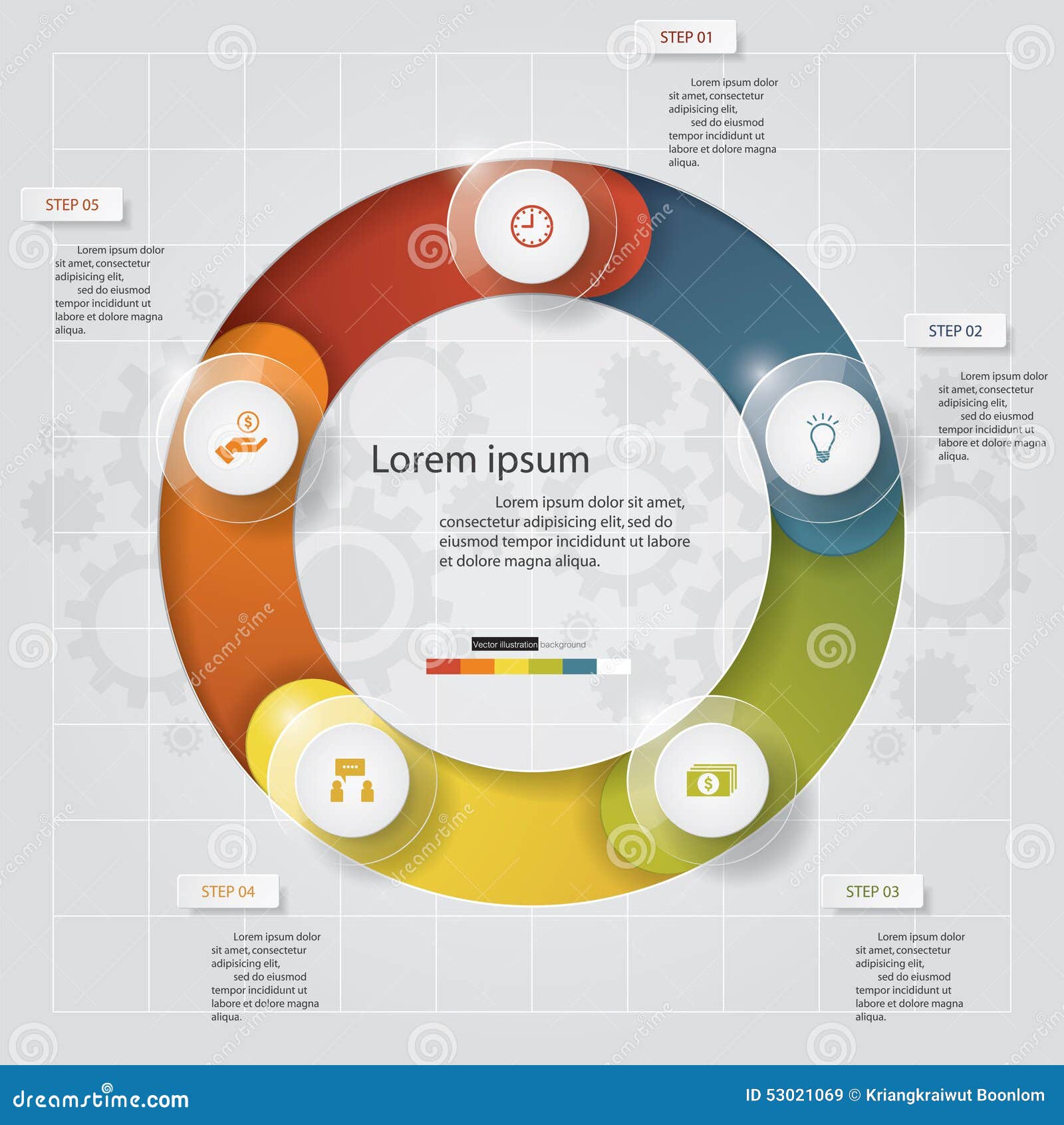 5 Steps Chart Template/graphic or Website Layout. Stock Illustration ...
