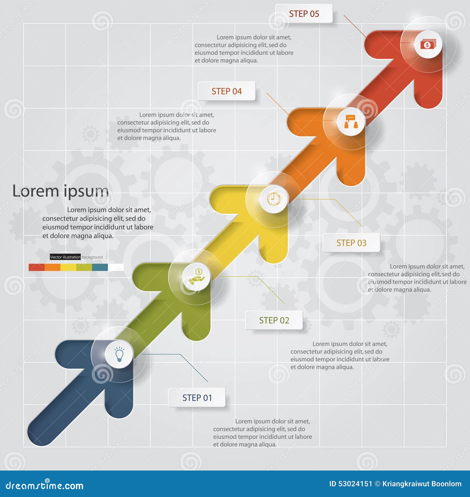 5 Steps Chart Template/graphic or Website Layout. Stock Vector ...